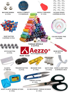 Aezzo Double Layer Multipurpose Tailoring Travel Sewing Kit Box with ...