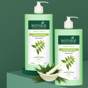 BIOTIQUE Bio Neem -Dandruff Shampoo & Conditioner-pack2 - Price in ...