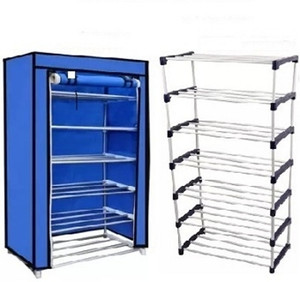 CGul 6 shoe racks PVC PIPE Organizer blue colour. Plastic Collapsible ...