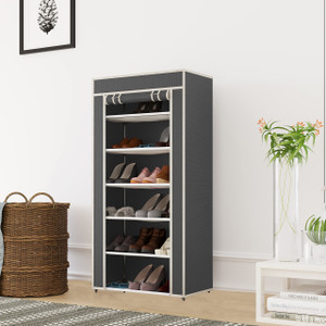 CMerchants Multipurpose Portable 6 Layer PVC Pipe Shoe Rack black ...