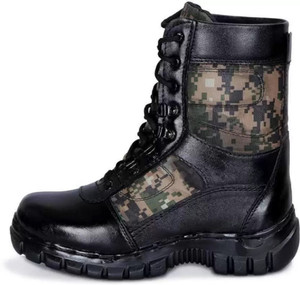 KnockBox Genuine Leather Ncc/Police/Army/Foji Print Long Military Boots ...
