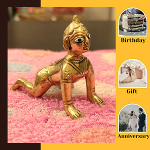 Neo Classic Ashtadhatu-Brass Laddu Radha Idol No.1 (Bal Radha Rani Ji ...