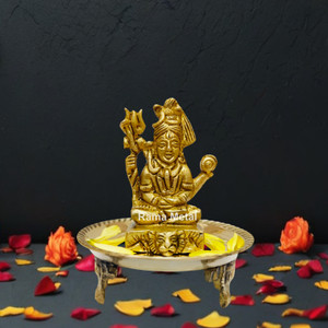RAMA METAL Brass Lord Shiva with Four Hand Dhyan Mudra Brass Idol Shiva ...