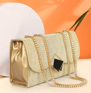 Mummy Collection Gold Sling Bag Gold Cross body Chain Sling Bag for ...