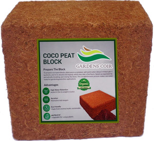 GARDENSCOIR Cocopeat Block for Home Garden Plants 1 Kg Soil Price in ...