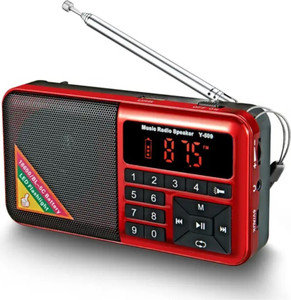 otoobest Red Retro style Radio with FM band, Bluetooth/USB/SD Card, FM ...