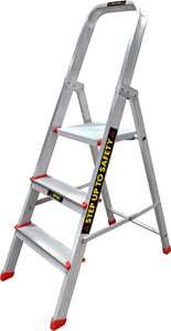EMAC Aluminium 3 Steps Folding Ladder for Home, Shop & Office Use Slip ...
