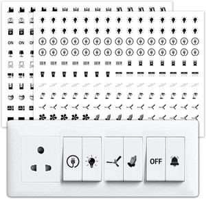 RSB HUB 1.5 cm Transparent Switch ID Stickers for Switch Boards, 46 ...