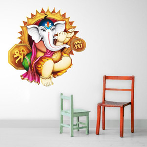 ZOOGRAPHICS 55 cm Shree Lord Ganesha Ganpati ji Wall Sticker (54*55 cm ...