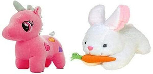 Crispy toys Very Plush Pink Unicorn & White Rabbit Soft Toys For Kids ...