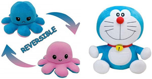 sai ji Soft Cute Doraemon with Free Stuffed Plush Reversible Octopus ...