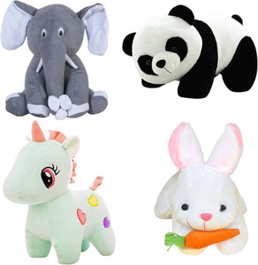 MPR ENTERPRISES Set of sitting elephant, unicorn , rabbit and panda ...
