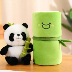 TWOLOVER Panda Plush with Bamboo, Kawaii Soft Panda - 35 cm - Panda ...