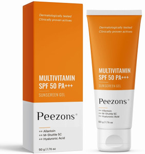 Peezons Multivitamin Spf 50 Pa+++ Sunscreen Gel For All Skin Types ...