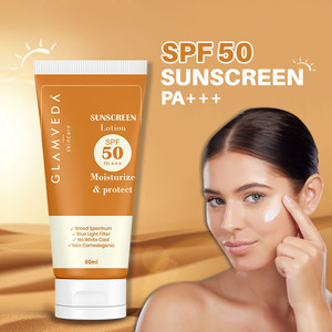 GLAMVEDA Sunscreen - SPF 50 PA+++ Hybrid Sunscreen Lotion Moisturize ...