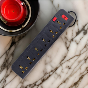 TOOLART Universal 6 Socket Power Board with Surge Protection & 1 Switch ...