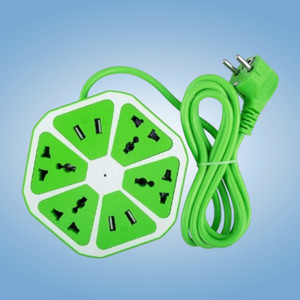 GUGGU Hexagon Multipurpose Extension Board with 4USB & 4Socket Use for ...