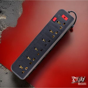 TECHTON 6 Socket Extension Power Board with Surge Protection and Switch ...