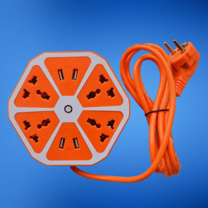 Clairbell Hexagon Multipurpose Extension Board with 4USB & 4Socket Use ...