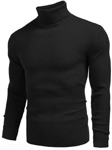 FREAKS Woven High Neck Casual Men Black Sweater - Buy FREAKS Woven High ...
