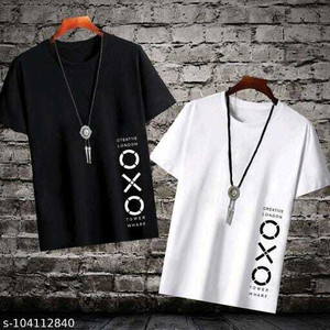 Printed Men Reversible Black, White T-Shirt Price in India - Buy ...