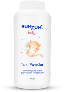 BUMTUM Baby Talcum Powder with Aloe Vera, Paraben & Sulfate Free, Derma ...