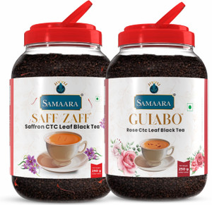 Jivvij Samaara Saff Zaff CTC 250 g & Gulabo 250 g Saffron, Rose Black ...