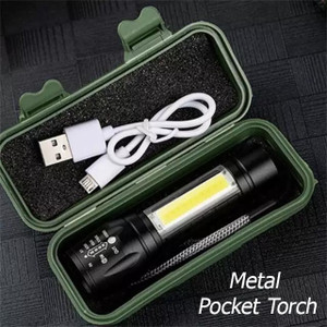 ZFX Metal Body Torch Light Long Range 2 in 1 Long Distance Up to 0.4 Km ...