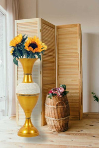 Anabia Cast Iron Vase (24 inch, Gold) Cast Iron Vase Price in India ...