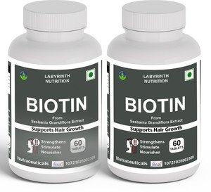 Labyrinth Biotin Supplement Maximum Strength 10000mcg Sesbania Plant ...