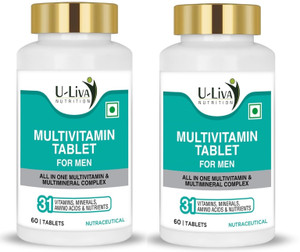 U-Liva Nutrition Multivitamin Tablets for Men with Biotin, Calcium ...