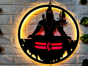vaeps Mahadev Shiv Ji Neon LED Wall Decor MDF Wood Backlit Wall Art ...