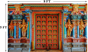 Ashu creation Indian Hindu Temple Hanging Backdrop Decoration ( 5 FTX8 ...