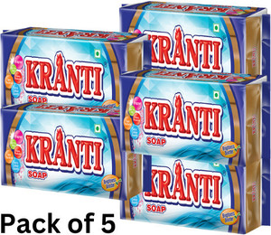 kranti Super Laundry Soap 1000g|Detergent Bar|Pack of 5|200g each ...