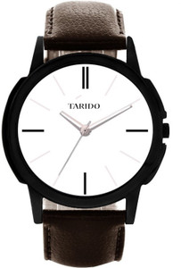 Tarido New Generation white dial black leather strap analog wrist ...