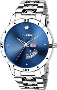 Tarido Exceptional blue dial stainless steel chain day & date working ...