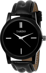 Tarido Signature black dial black leather strap analog wrist Analog ...