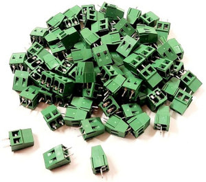 DIYtronics 50 Pcs Terminal Block Wire Connector PCB Mount 5mm Pitch 2 ...