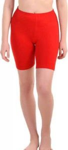 NooHy Solid Women Reversible Red Cycling Shorts, Gym Shorts, Casual ...