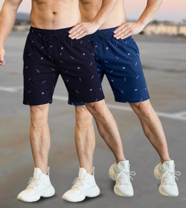 FEEL TRACK Printed Men Dark Blue, Blue Bermuda Shorts - Buy FEEL TRACK ...
