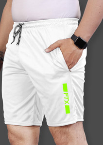 FTX Solid Men White Sports Shorts - Buy FTX Solid Men White Sports ...