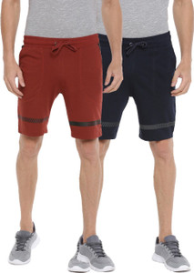 Force NXT Solid Men Dark Blue, Maroon Casual Shorts - Buy Force NXT ...