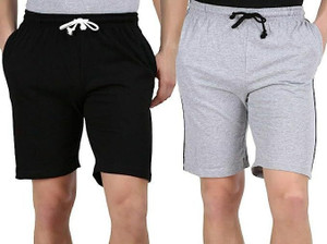 Tik Tok WEARS Color Block Men Black, Grey Basic Shorts - Buy Tik Tok ...