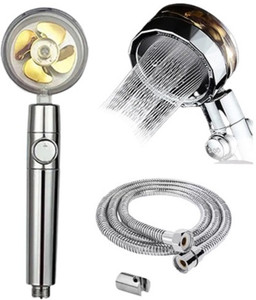 CLIBO Fan Hand Shower 360 Turbo High Pressure Set with Hose Pipe & Huck ...