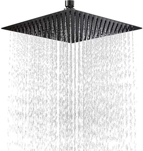 ZAP 360 Rotation Black Square Overhead Shower Stainless Steel Only ...