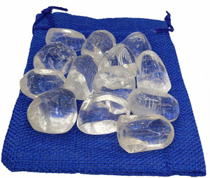 Plus Value Natural Crystal Quartz Pebbles With Jute Bag 200gm ...
