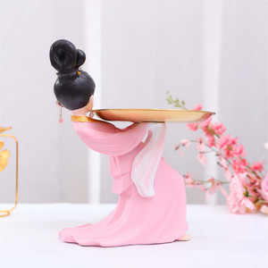 BNF Chinese Girl Figurine Entrance Key Holders Modern Resin Storage ...