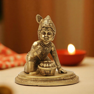 SHANTI Brass Laddu Gopal Idol, Kanha Murti For Pooja Room, Prayer Room ...