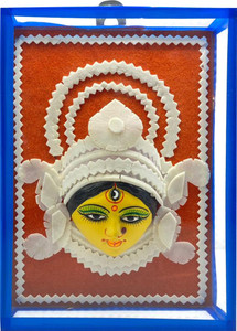 Divine Art Handmade Maa Durga Face Bengali Sholapith and Clay Wall ...