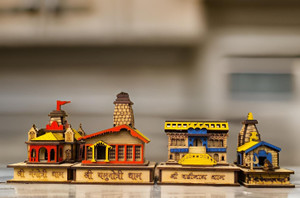 Rudram Handmade Char Dham Temple Set Decorative Miniature Models for ...
